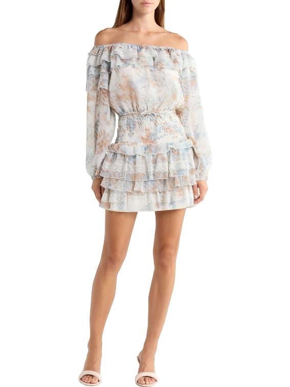 KITTENISH KITTENISH Off-the-Shoulder Ruffled Minidress